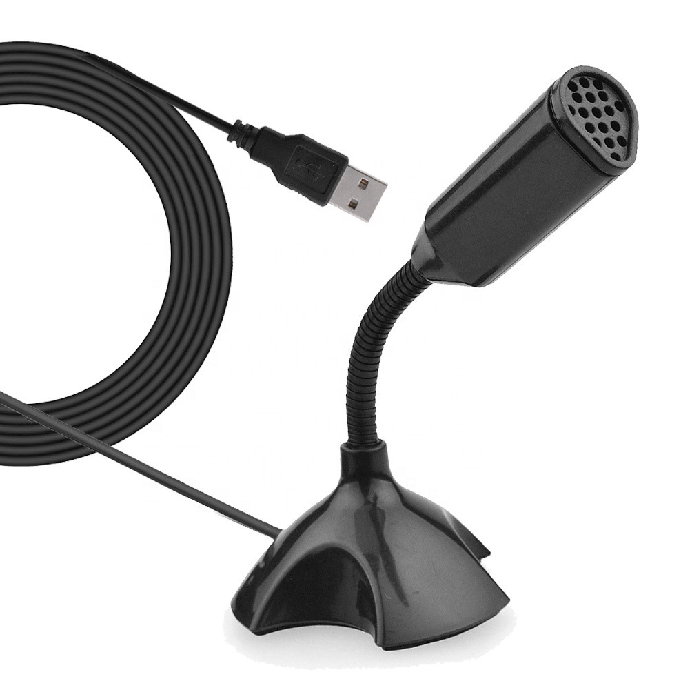 U03 Mic USB Desktop Mini Microphone Stand PC Laptop Mikrofon Komputer ...