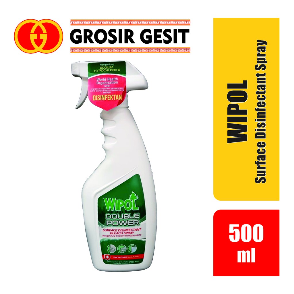 Jual Wipol Double Power Surface Disinfectant Bleach Spray 500 ml ...