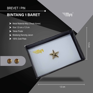 Jual PIN BINTANG 1 BARET PDH BRIVET BREVET WING PIN BINTANG 1 BARET ...