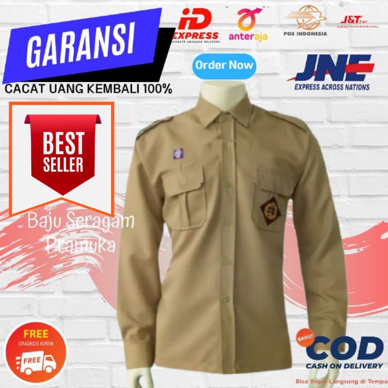 Jual baju seragam sekolah kemeja pramuka penggalang pembina lengan panjang untuk SD SMP SMA Guru ...