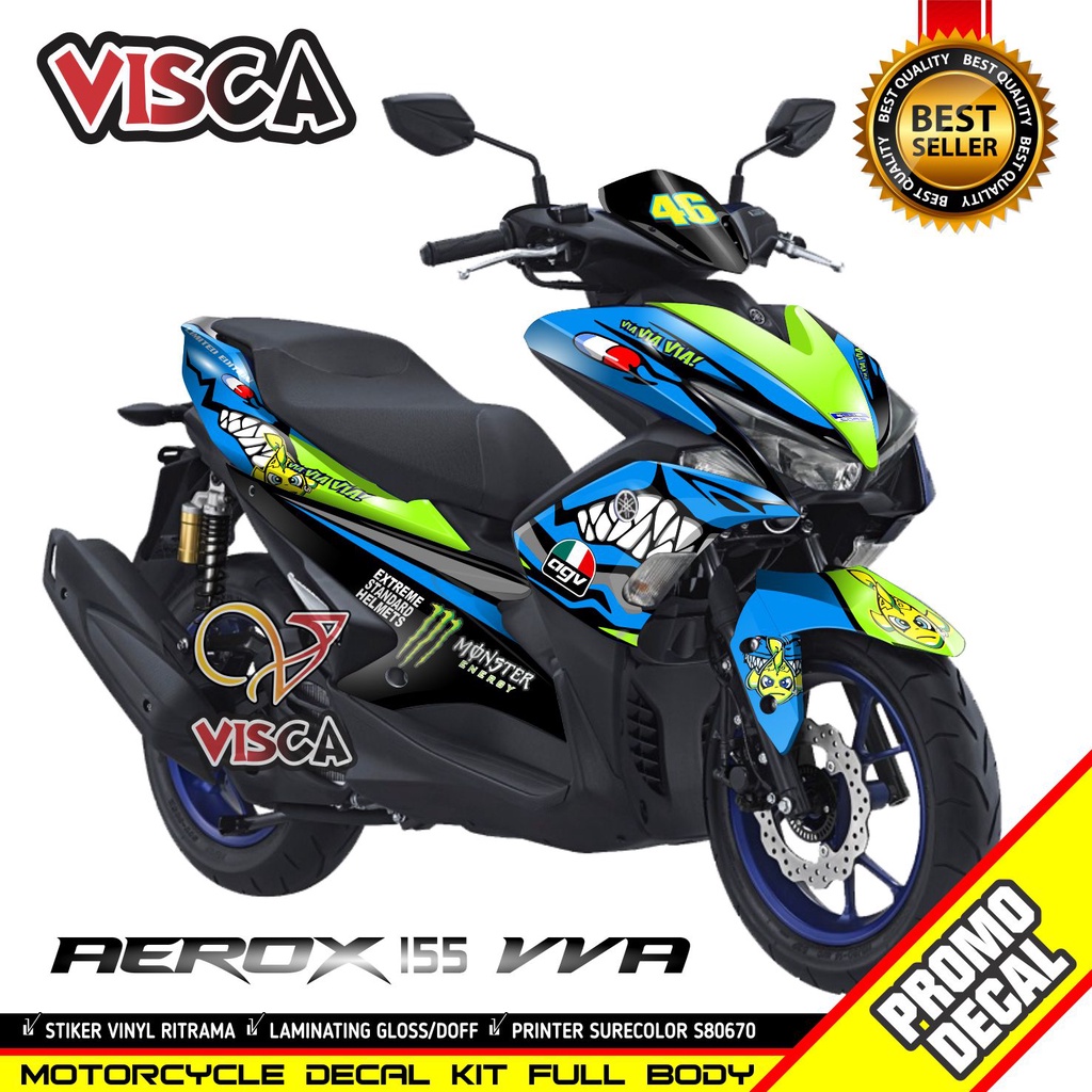 Jual Decal Aerox 155 Old Full Body Stiker Aerox 155 Old Keren Striping ...