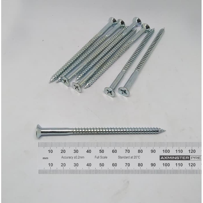 Jual 12x4" Skrup FH Panjang 10cm Sekrup FH FAB Kepala Rata Sekrup Lancip Tapping Screw Sekrup ...