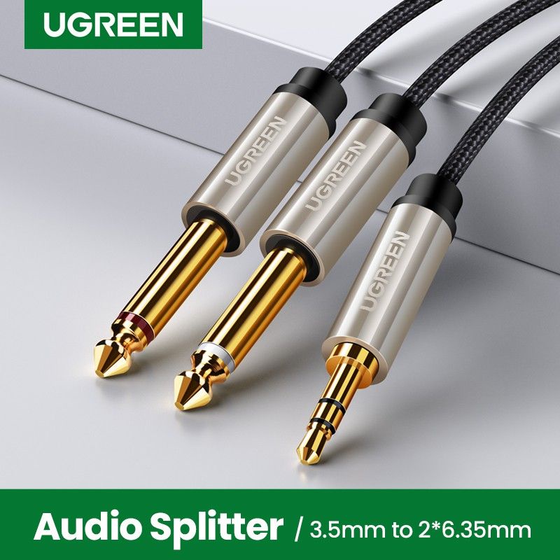 Jual UGREEN Kabel Audio 3,5mm to Dual 6,35mm Adapter Gold Plated | Shopee Indonesia