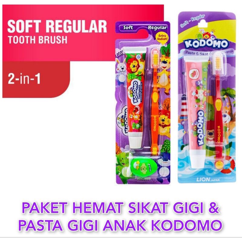 Jual KODOMO Toothbrush & Pasta Gigi reguler 2in1 HARGA SATUAN | Shopee Indonesia