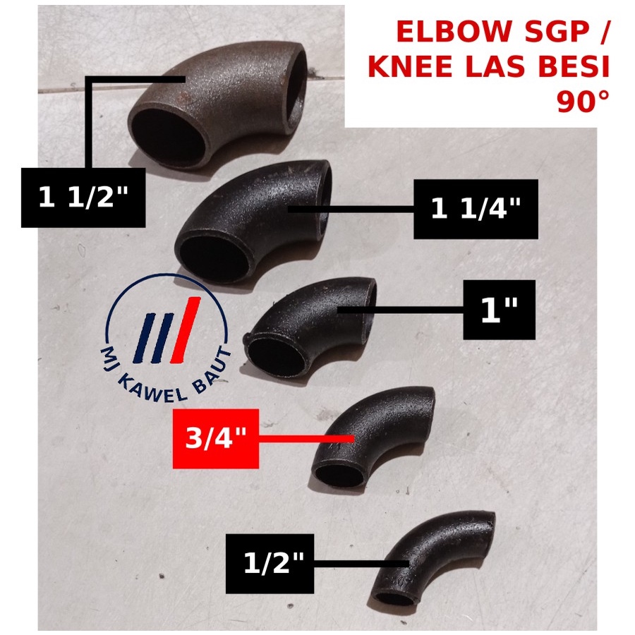 Jual Elbow / Knee SGP Dia. 3/4" Inch / Keni Las Besi / Bend (90 derajat) | Shopee Indonesia