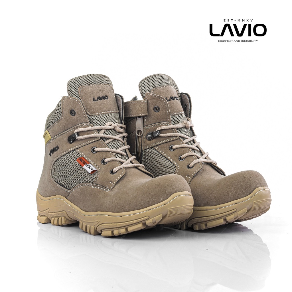 Jual Lavio Sepatu Safety Boots Dns Pendek Cream Safety Ujung Besi ...