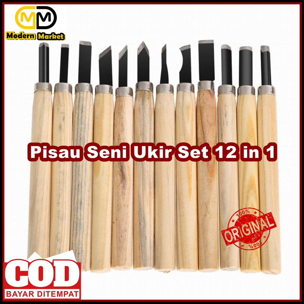 Jual PISAU UKIR SET 12 IN 1/ALAT UKIR KAYU/ALAT PAHAT KAYU/PISAU UKIR ...