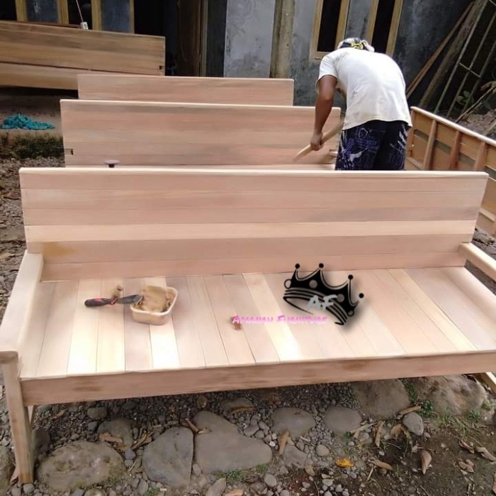 Jual Bangku risban bale bale kursi panjang minimalis kayu bengkirai ...
