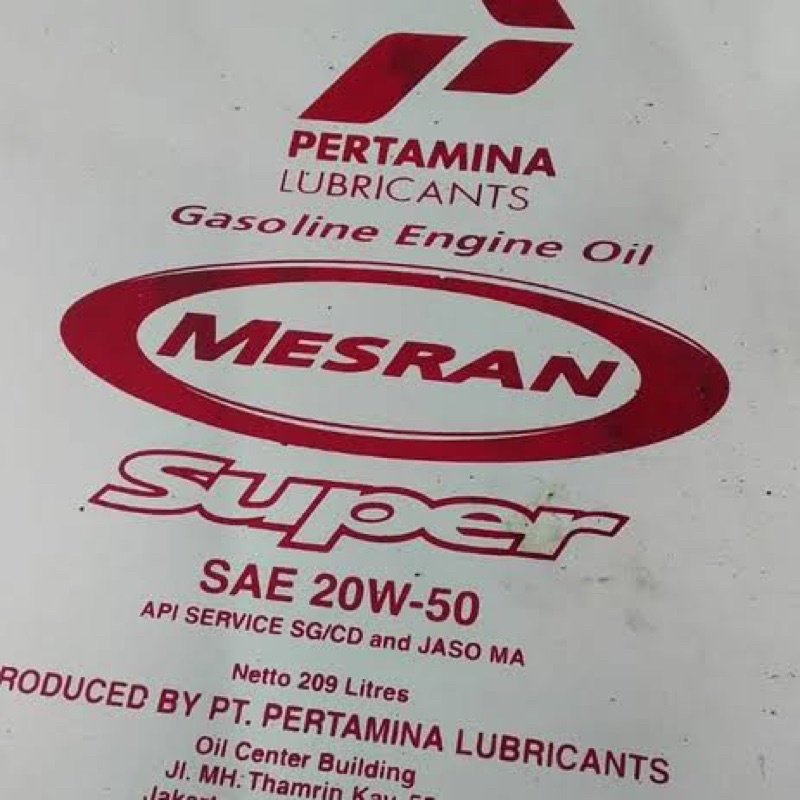 Jual Pertamina Mesran Super 20W-50 Isi 209 Liter | Shopee Indonesia