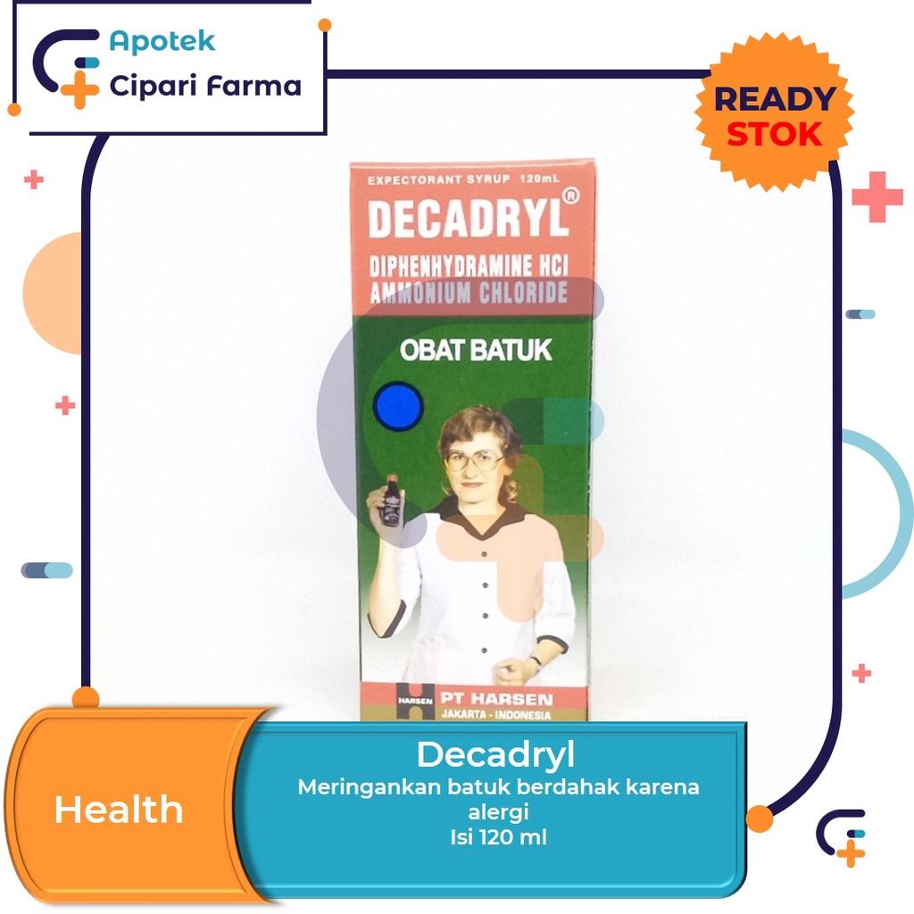 Jual Decadryl Expectorant Sirup Obat Batuk Berdahak Karena Alergi isi ...