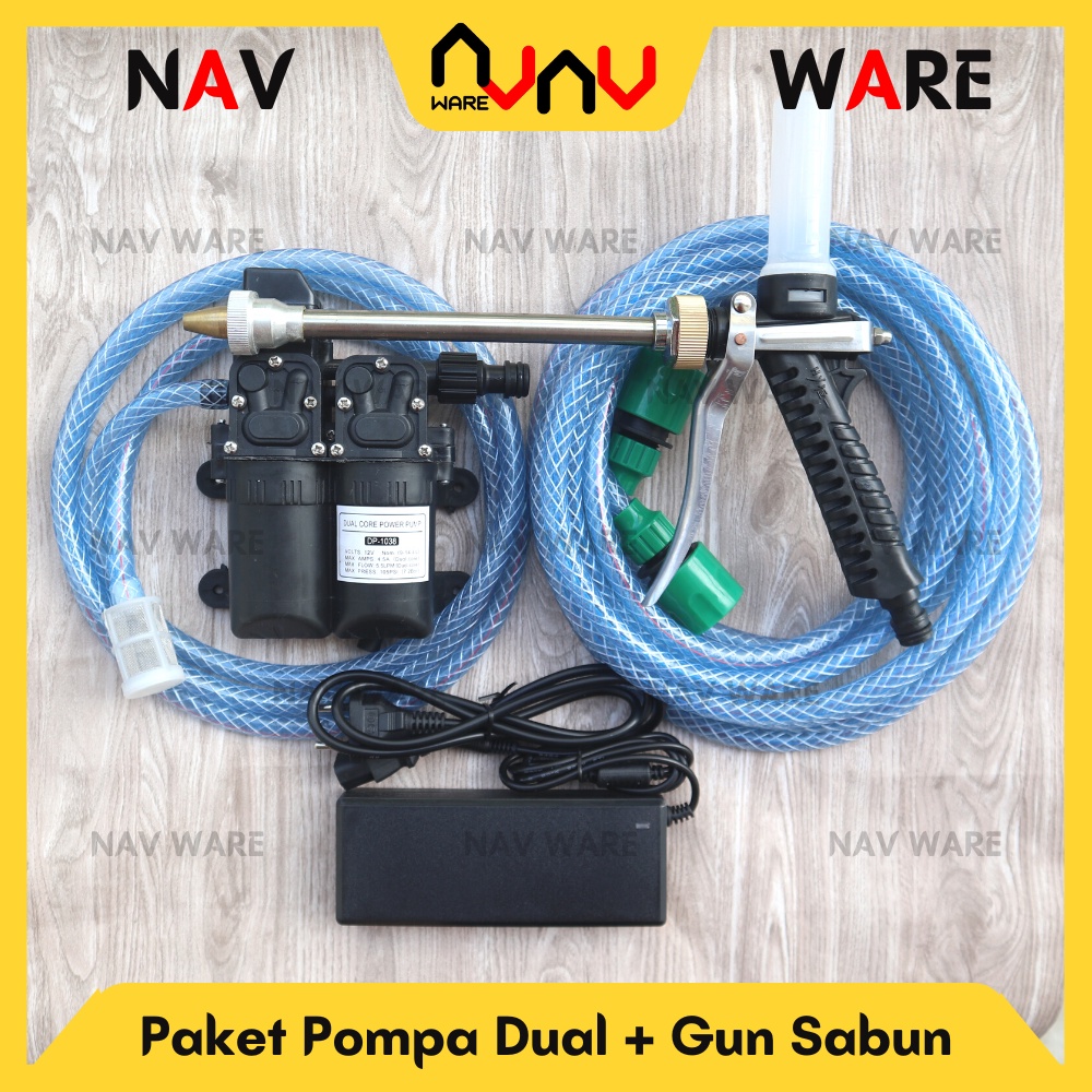 Jual Paket Lengkap Pompa Air DC 12V Dual Pump Untuk Cuci AC Motor Mobil ...