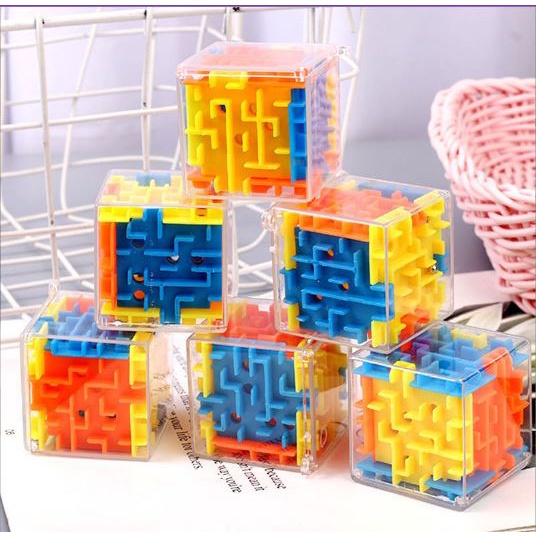 Jual 3D Puzzle Toys IQ Brain Maze Puzzles Toy Kids Children Mini Cube ...
