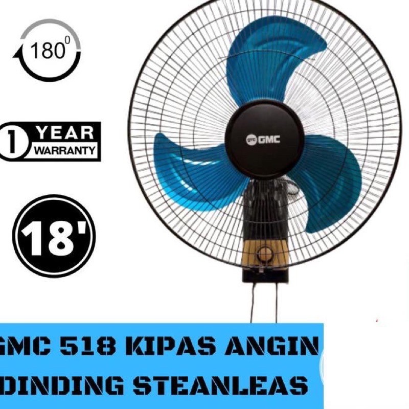 Jual kipas angin dinding/wallfan GMC 518 / infico besi 18inchi ternado ...
