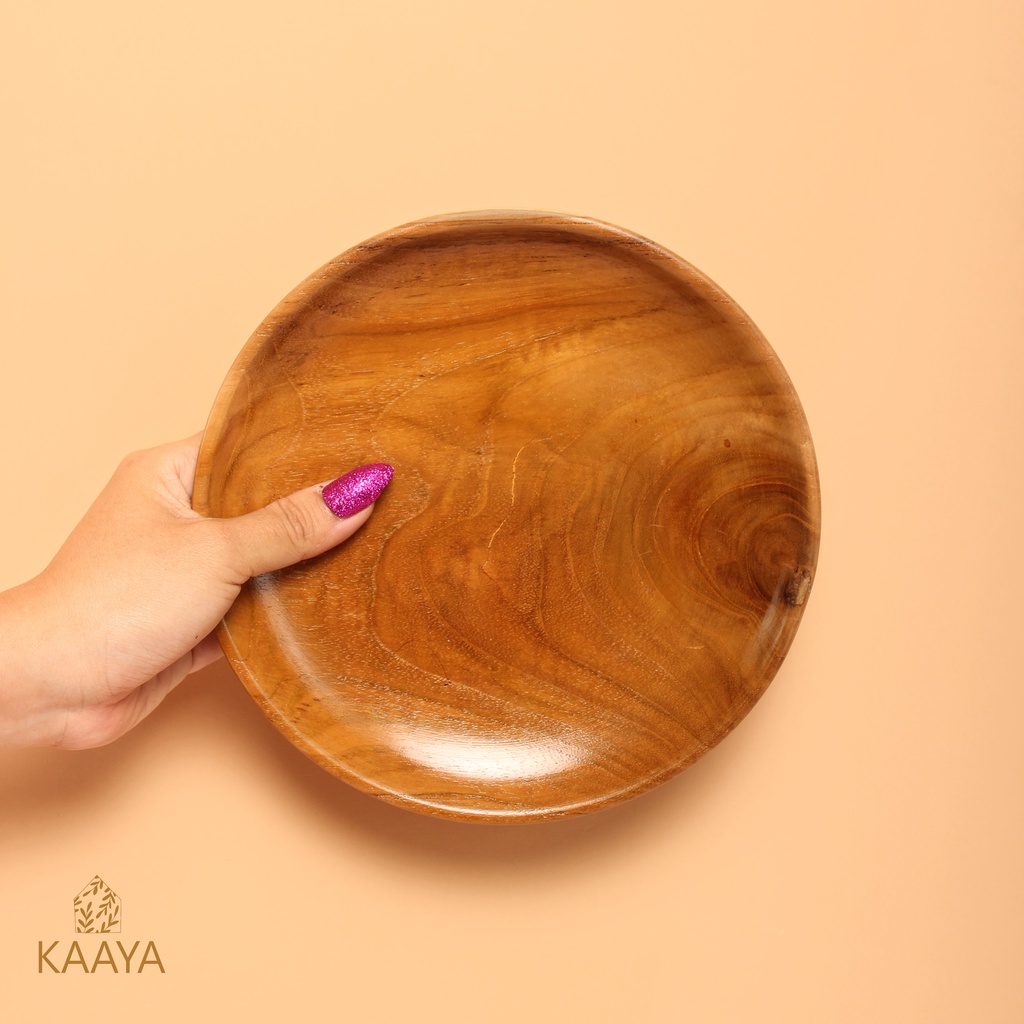Jual Piring Kayu/Piring Kayu Jati /Piring Estetik/ Wooden Plate ...