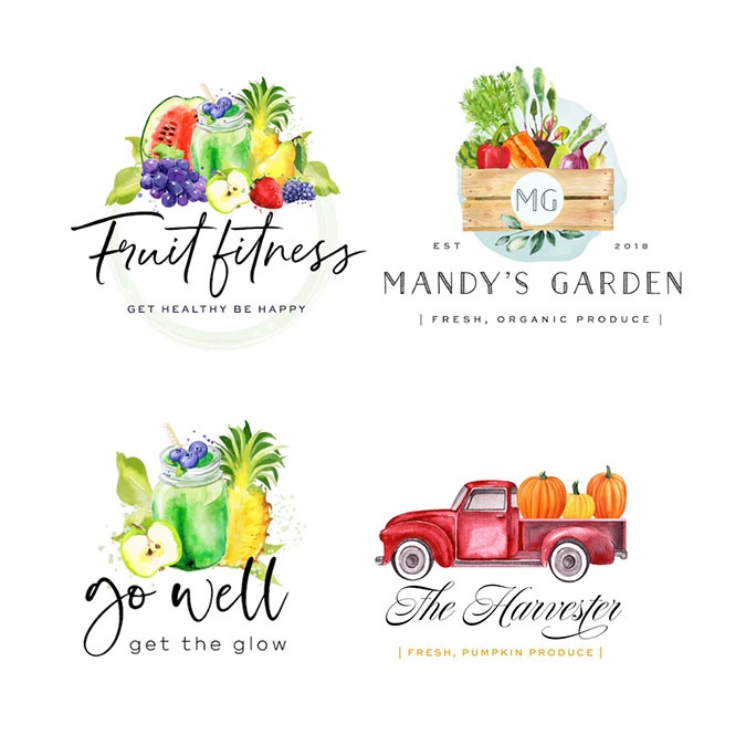 Jual jasa desain logo olshop custom sayuran dan buah buahan unik ...