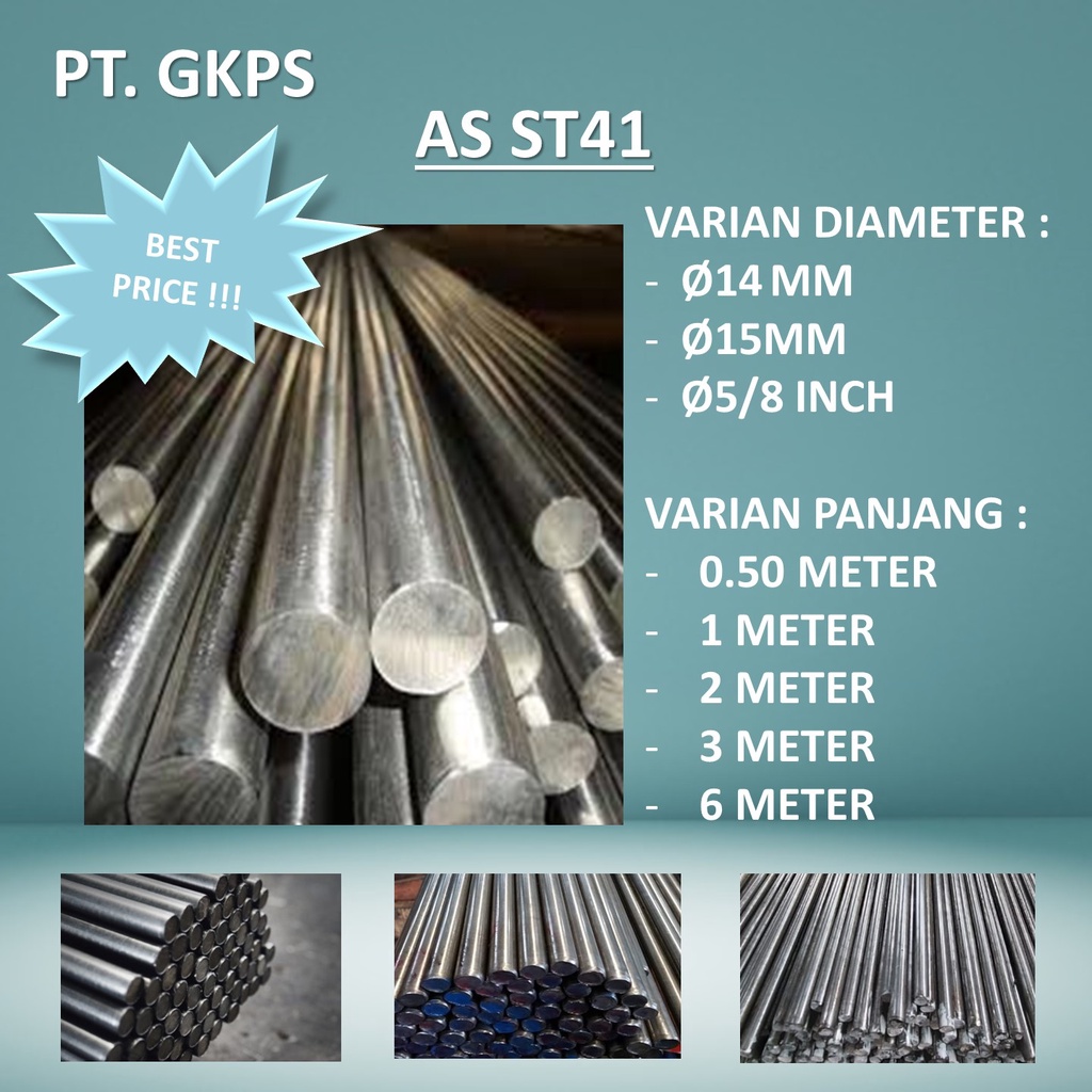 Jual Besi As ST41 Diameter 15mm x 1 Meter | Shopee Indonesia
