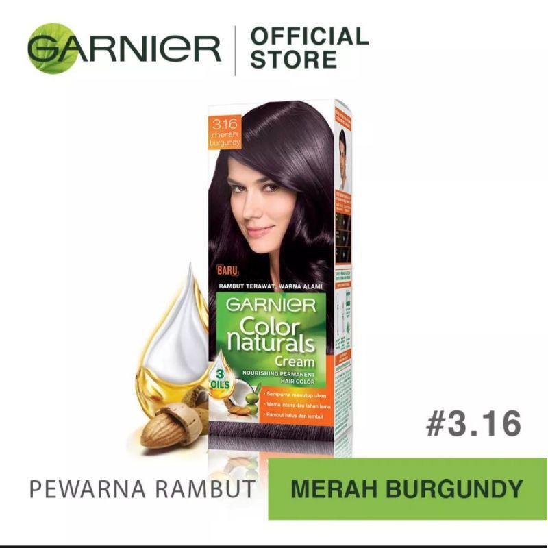 Jual Garnier Color Naturals Hair Color - 3.16 Merah Burgundy (Cat ...