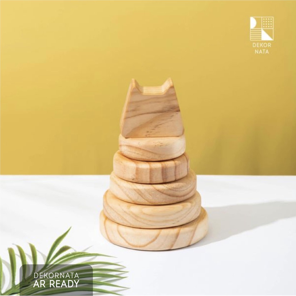 Jual Dekornata Cat Stacker / Mainan Kayu Anak / Edukasi Susun Menara ...