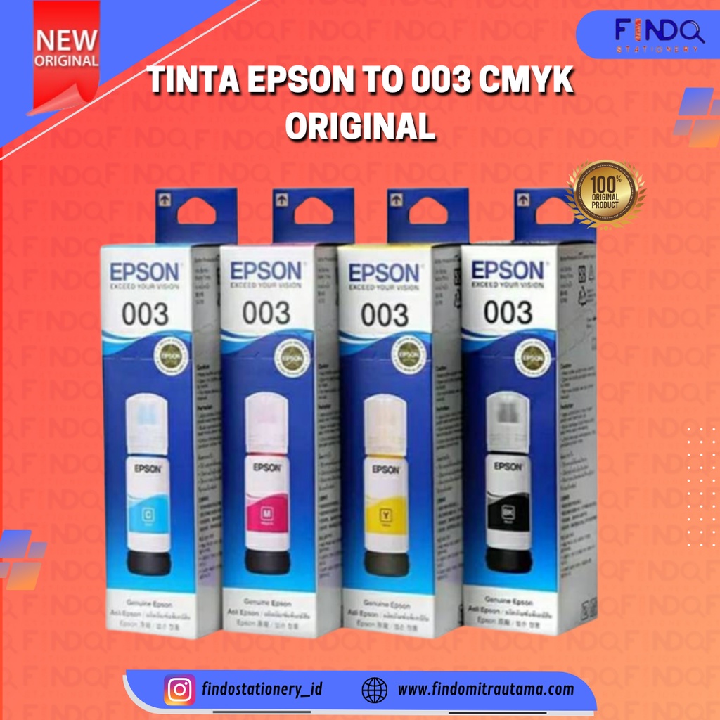 Jual TINTA EPSON 003 CMYK - 100% ORIGINAL | Shopee Indonesia