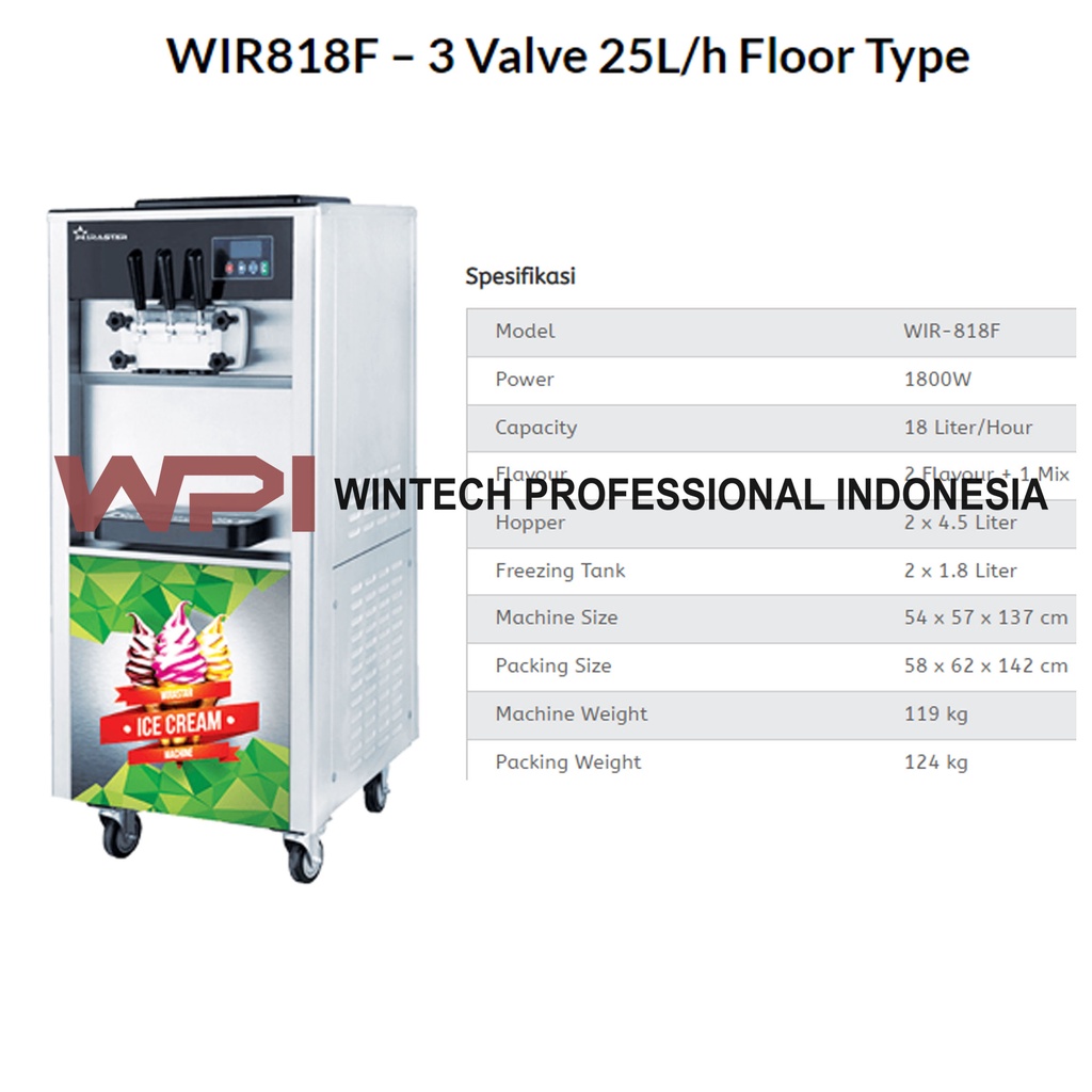 Jual WIRASTAR WIR-818F Soft Ice Cream Machine-Mesin Es Krim Cone | Shopee Indonesia