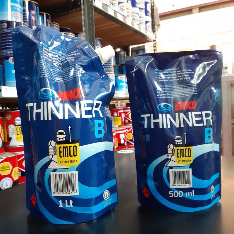 Jual Thinner B Emco pengencer cat kayu dan besi sintetis 1liter 0,5 ...