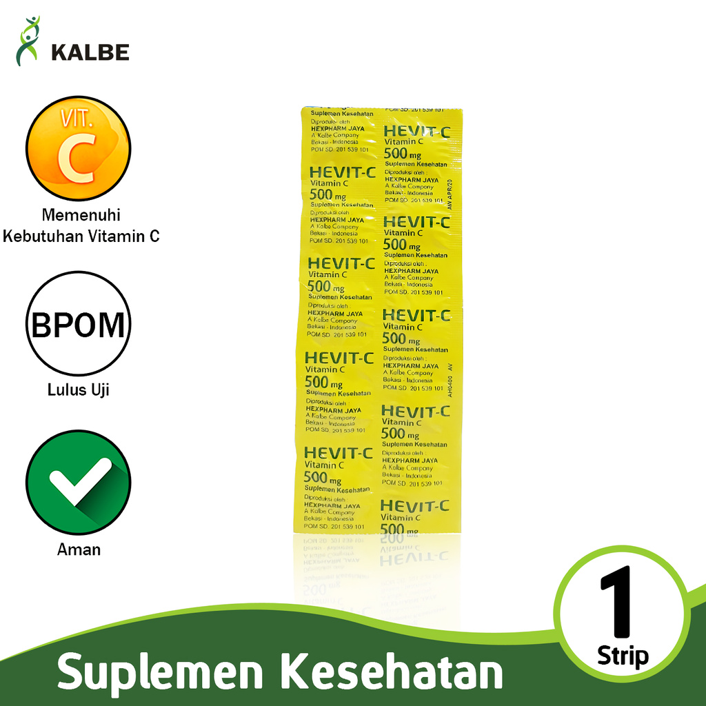 Jual KALBE Hevit C 500 Mg Kaplet 1 Strip Suplemen Makanan Kebutuhan ...