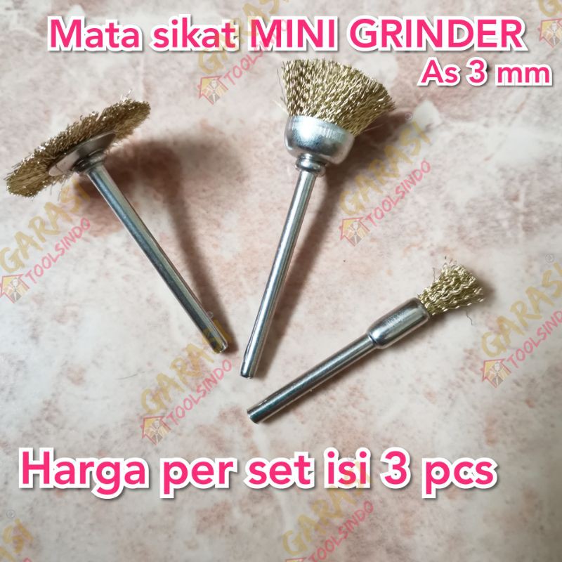 Jual mata bor sikat kawat mini grinder set mata gerinda sikat kawat ...