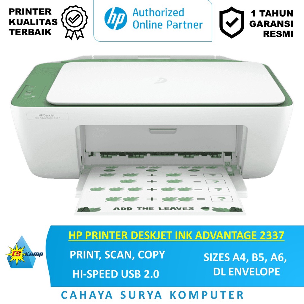 Jual HP PRINTER DESKJET INK ADVANTAGE 2337 | Print, Scan, Copy | A4, B5 ...