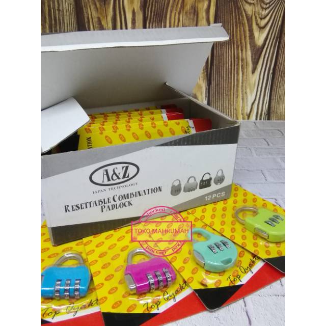 Gembok Pin Angka Kecil Koper Pin Password Angka Nomer (25mm) A&Z ...