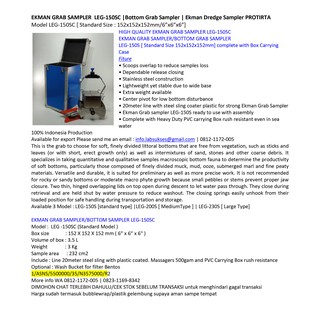 Jual EKMAN GRAB SAMPLER LEG-150 |Bottom Grab Sampler | Ekman Dredge ...