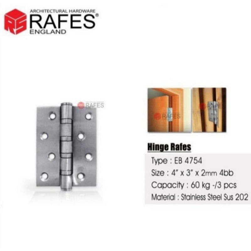 Jual Engsel pintu Rafes stainless steel SUS 202 EB 4754 | Shopee Indonesia