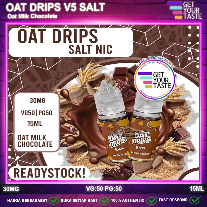 Jual Liquid Oat Drips V5 Chocolate Legacy Salt Nic 15ML by JVS x ...