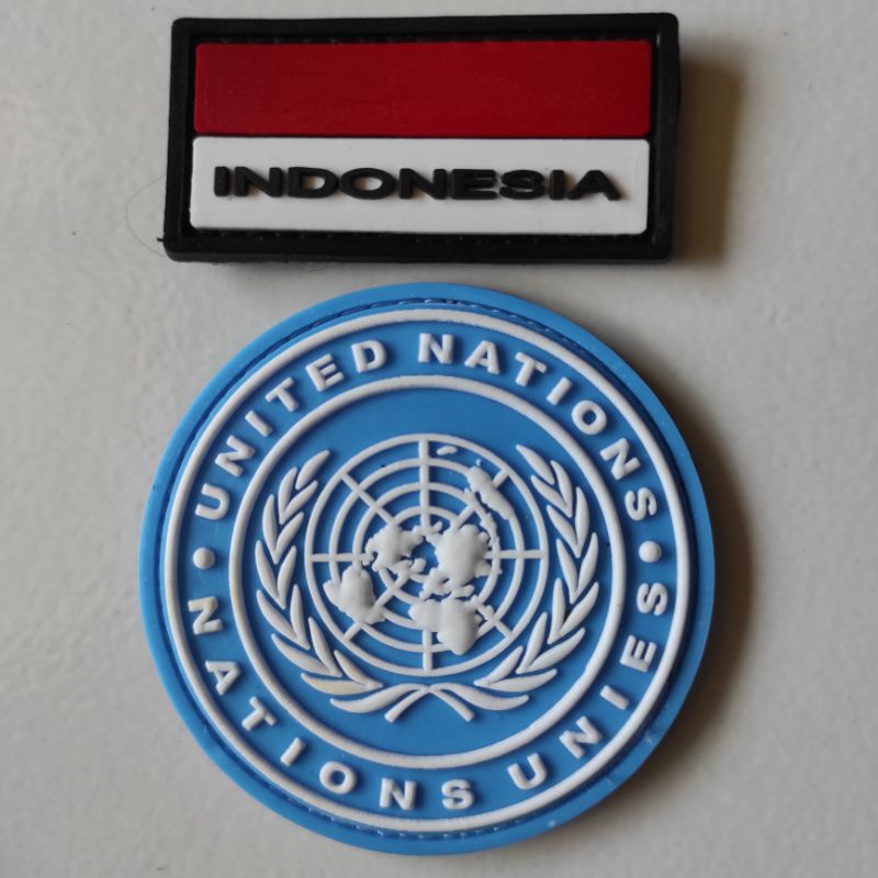 Jual patch rubber logo PBB unifil bulat + bendera indonesia kecil satu ...