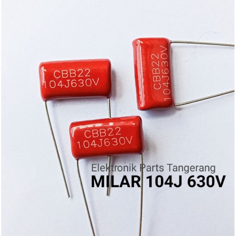 Jual KAPASITOR MILAR 104J 630V CAPACITOR MILAR 104J 630V KAPASITOR MILAR 104K 630V CAPACITOR ...