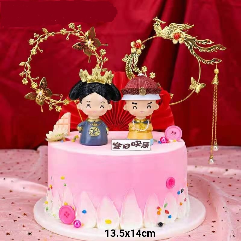 Jual CCA07 Cake Topper Oriental Metal Phoenix Sakura Dekorasi Kue Ultah ...