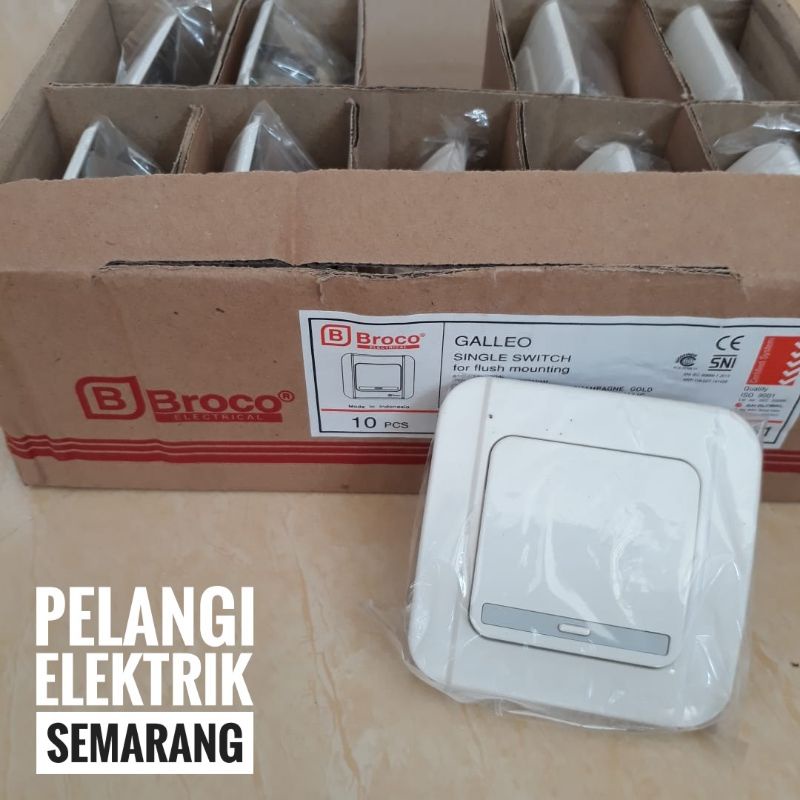 Jual BROCO Saklar Engkel / Single / Tunggal Galleo G161 - Putih ...