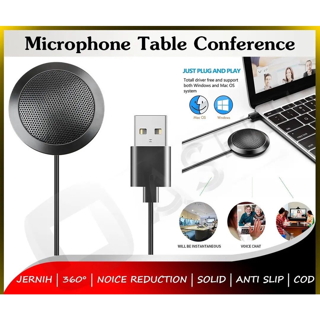 Jual MICROPHONE MICROFON MIC CONFERENCE ZOOM MEETING 360 DERAJAT USB ...