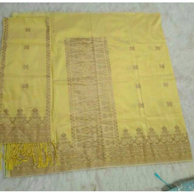 Jual Kain Songket Tenun Silungkang Warna Kuning Emas | Shopee Indonesia