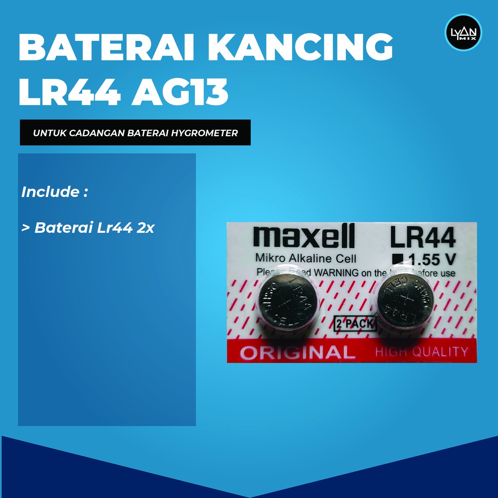 Jual Baterai Batre Battrey kancing Lr44 Ag13 Cadangan Hygrometer | Shopee Indonesia