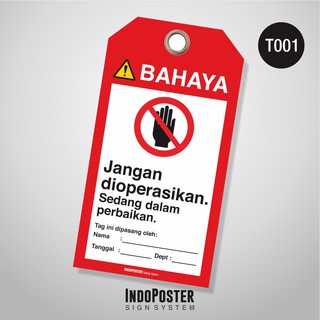 Jual Tag Out LOTO Lock Out Tag Out PVC Safety K3 OSHA ANSI ISO Jangan ...