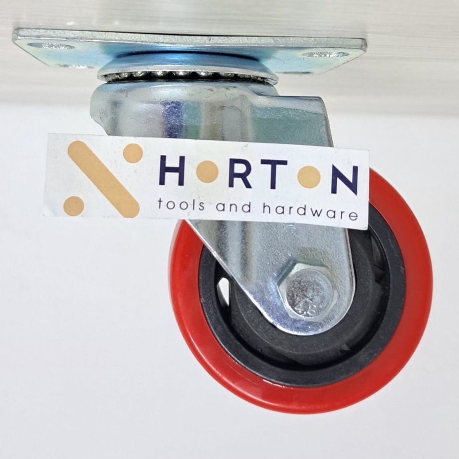 Jual RODA PVC MERAH 3 INCH HIDUP / SWIVEL 75 MM | Shopee Indonesia