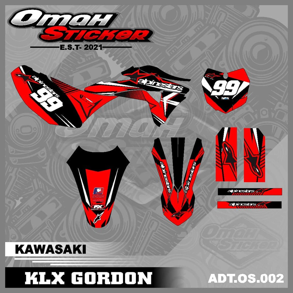 Jual Striping KLX GORDON. Sticker Striping Lis Variasi KAWASAKI FULL ...