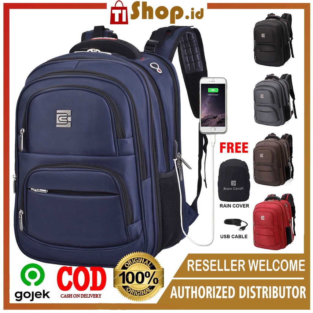 Jual Bruno Cavalli Tas Ransel Laptop Multi Space Fit Laptop 17 ...