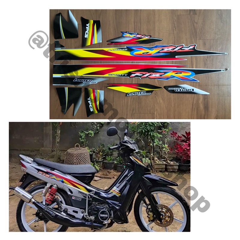 Jual striping polet body motor Fiz R F1z R LE silver hitam sticker ...