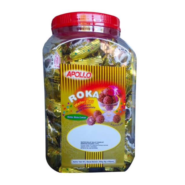 Apollo Roka Wafer Bola Coklat Toples - 80pcs / Wafer Ball | Shopee ...