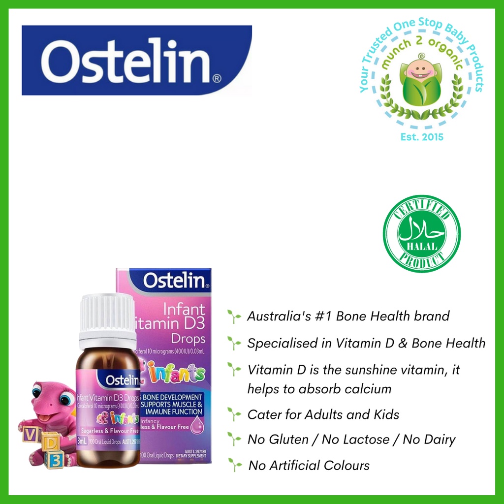 Jual Ostelin Infant Vitamin D3 Drops 2.4mL | Shopee Indonesia