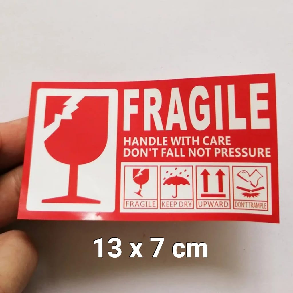 Jual Sticker FRAGILE 13 x 7 cm - Stiker Fragile 9 x 5 cm - Lakban ...