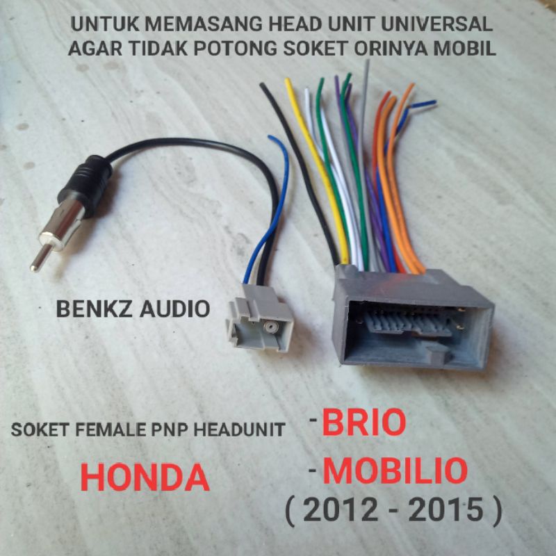 Jual Kabel soket female pnp headunit Brio Mobilio socket cewek tape ...