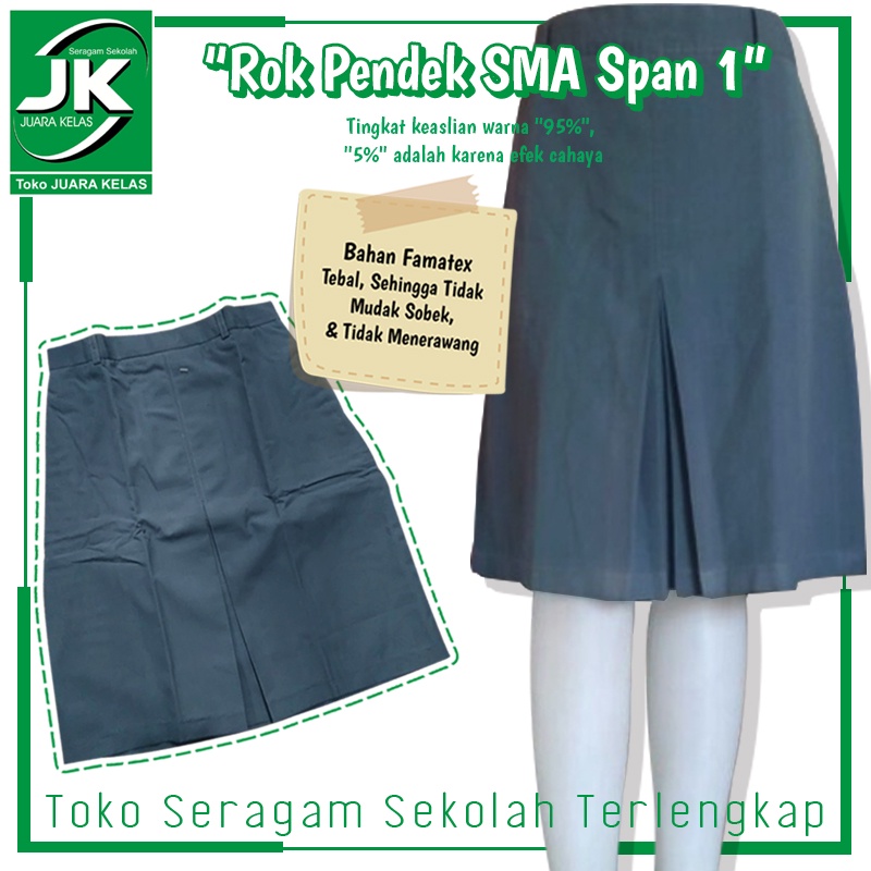 Jual [Toko Juara Kelas] Rok Pendek Seragam Sekolah SMA Span 1 - Rok ...