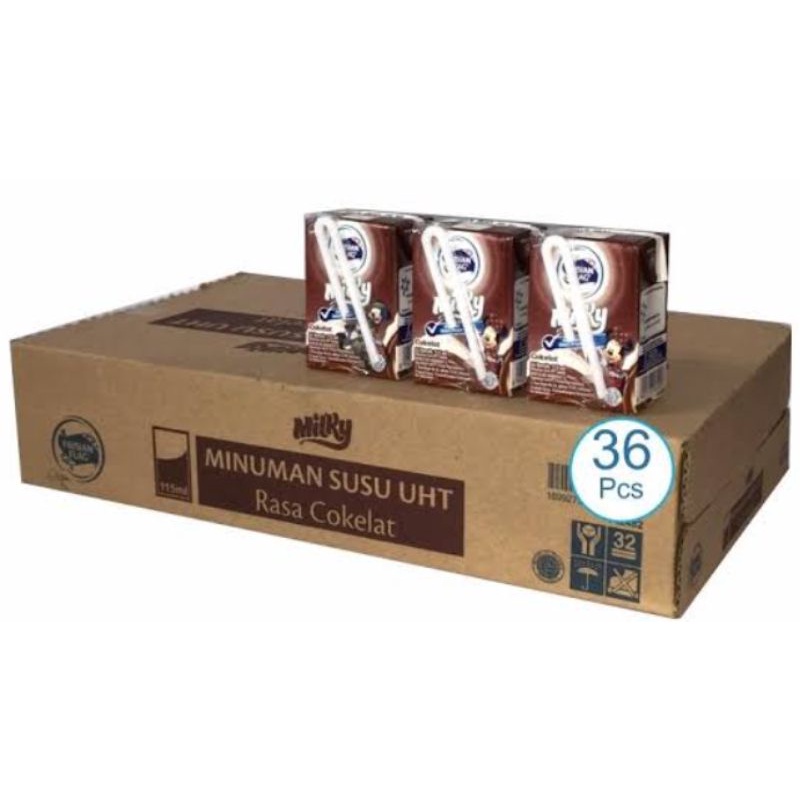 Jual BENDERA KIDS FRISIAN FLAG MILKY 115 ML X 36 SUSU UHT KOTAK COKLAT | STROBERI | Shopee Indonesia